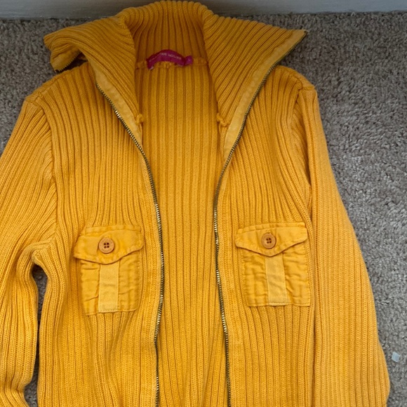 Sweaters | Vintage Style Zip Up Orange Sweater | Poshmark